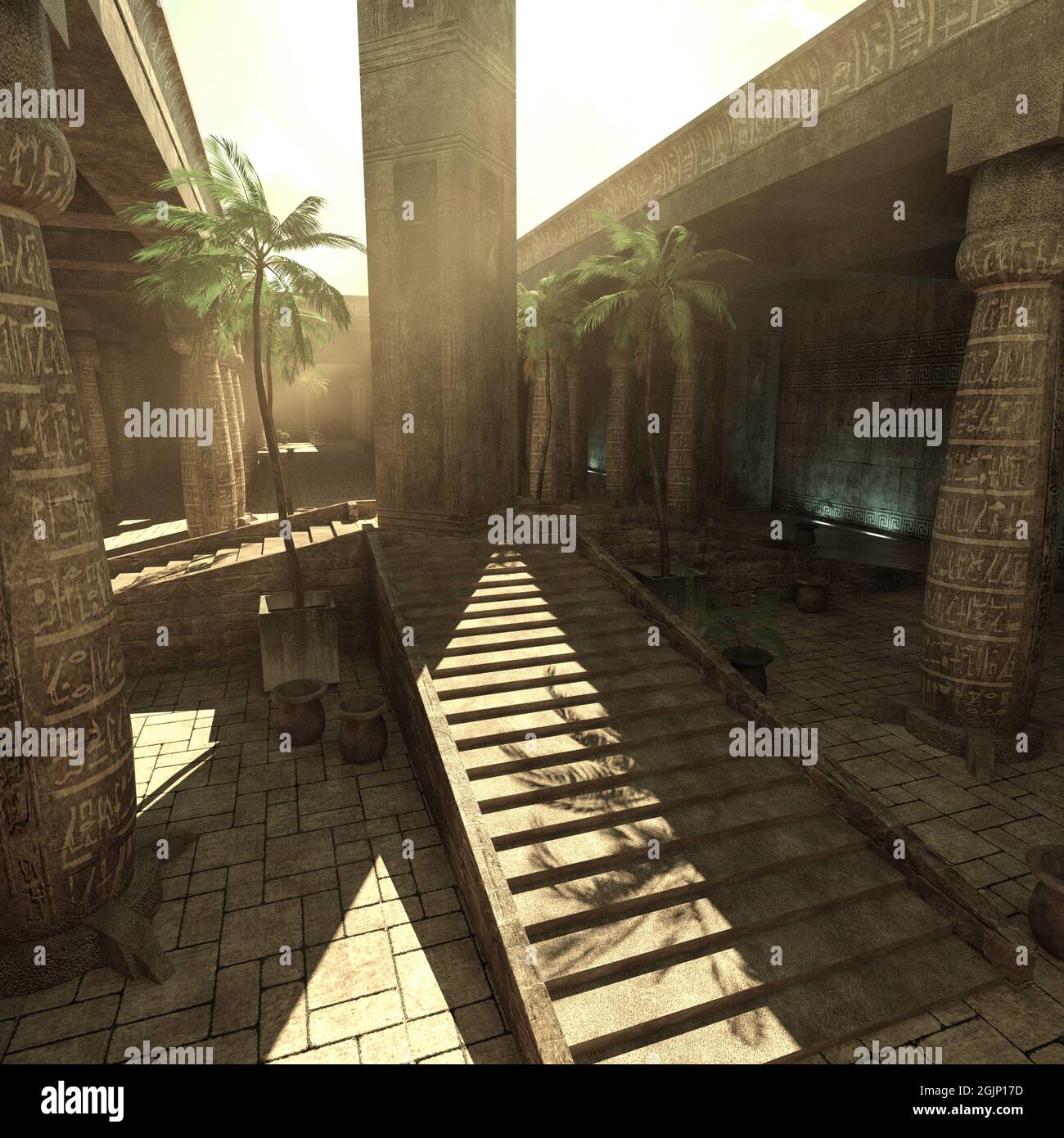 3d-illustration of ancient fantasy temple catacombs background Stock ...