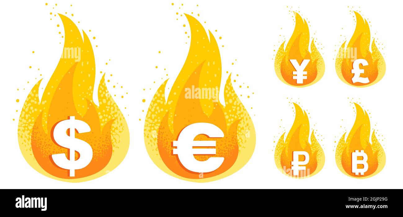 Inflation icon set in Cut Out Stock Images & Pictures - Alamy