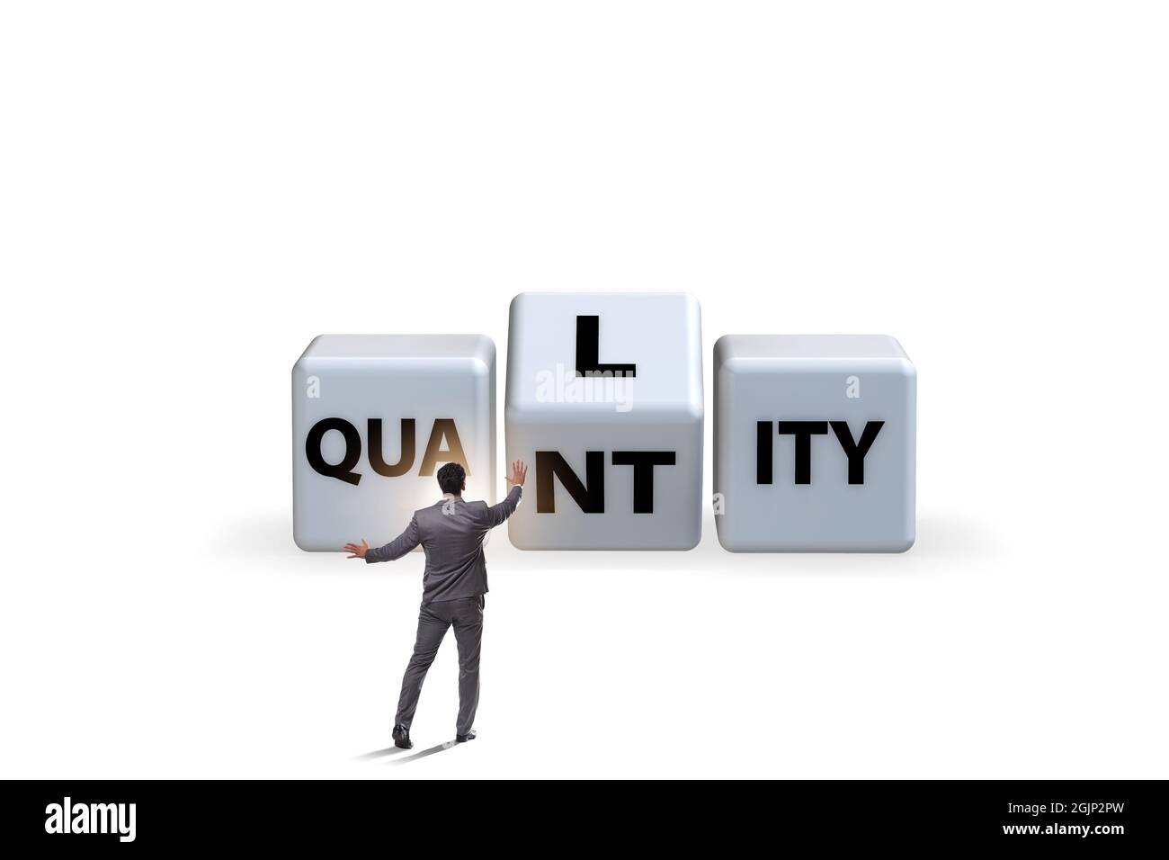 Dilemma of the quantity versus quality Stock Photo - Alamy