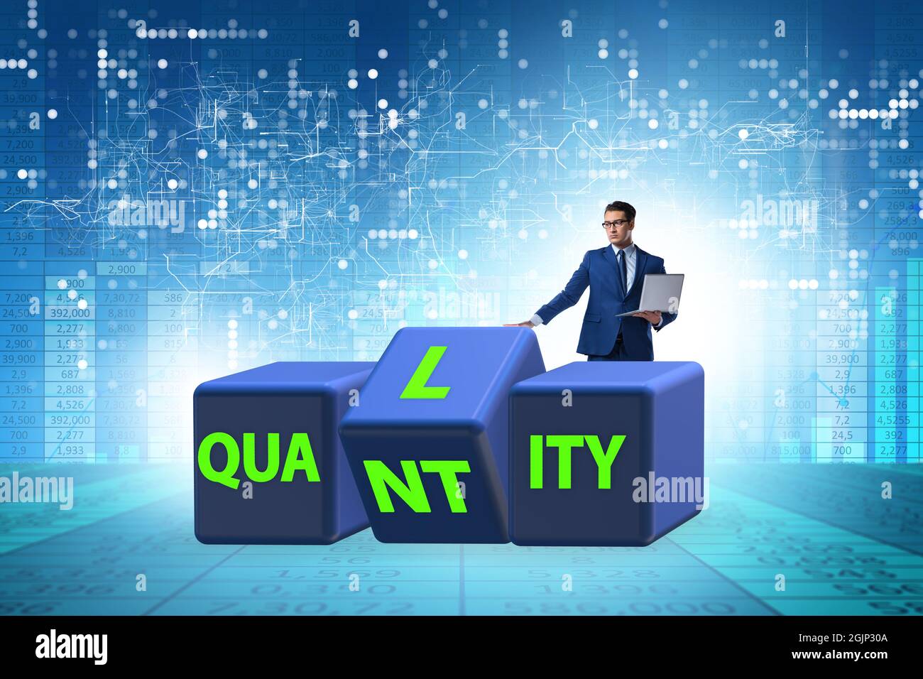 Dilemma of the quantity versus quality Stock Photo - Alamy