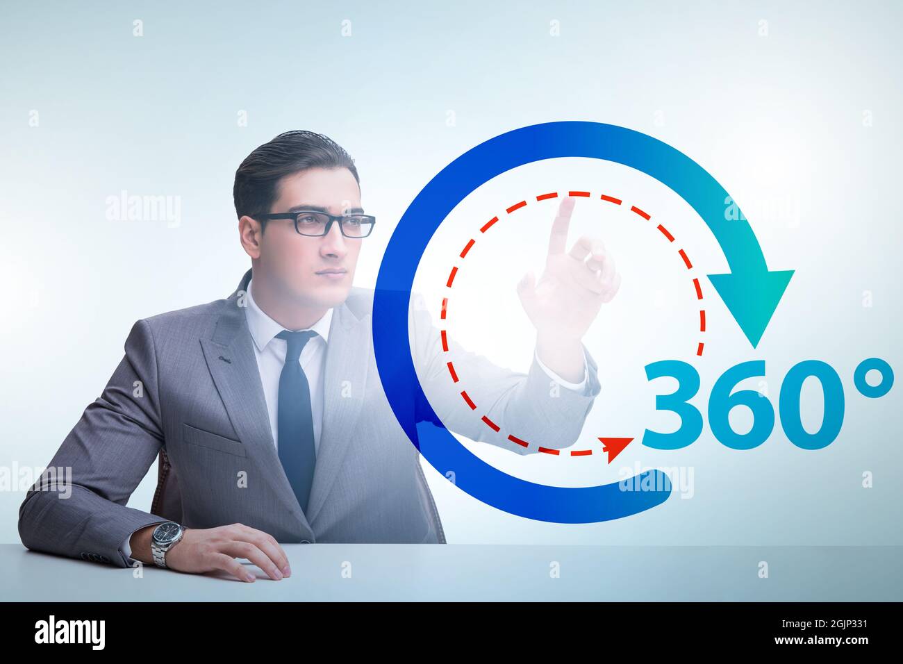 360 degree concept with the businessman Stock Photo - Alamy