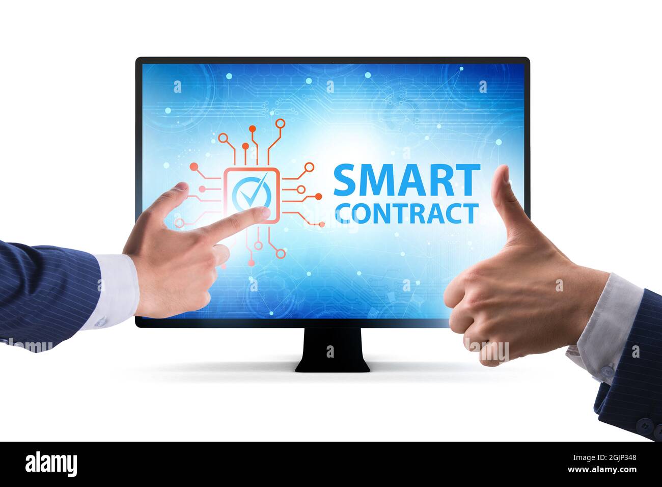 Smart contracts as illustration of the blockchain technology Stock ...