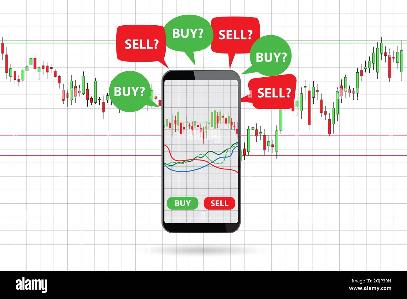 Online trading concept with charts - 3d rendering Stock Photo - Alamy