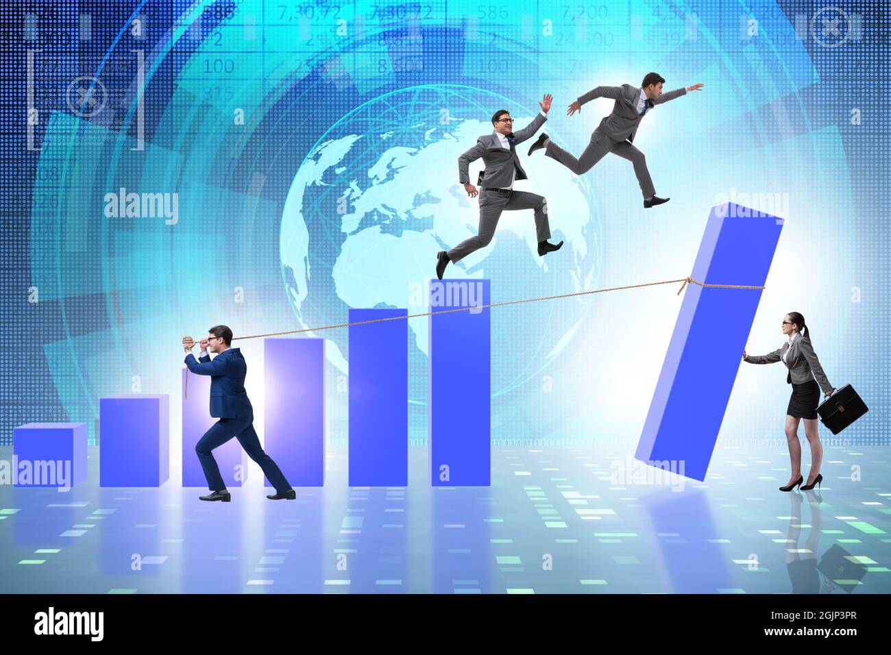 Economic growth concept with the business people Stock Photo - Alamy