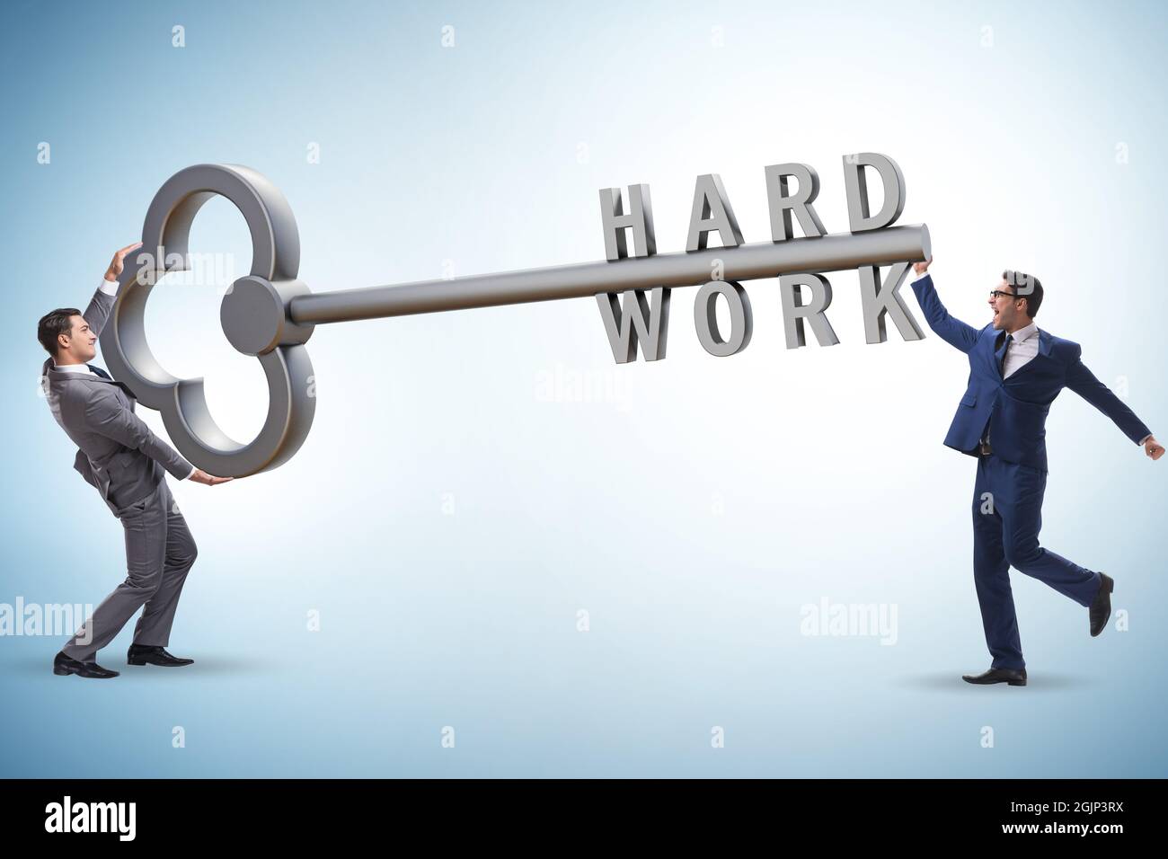 Concept of hard work with the key and businessman Stock Photo - Alamy