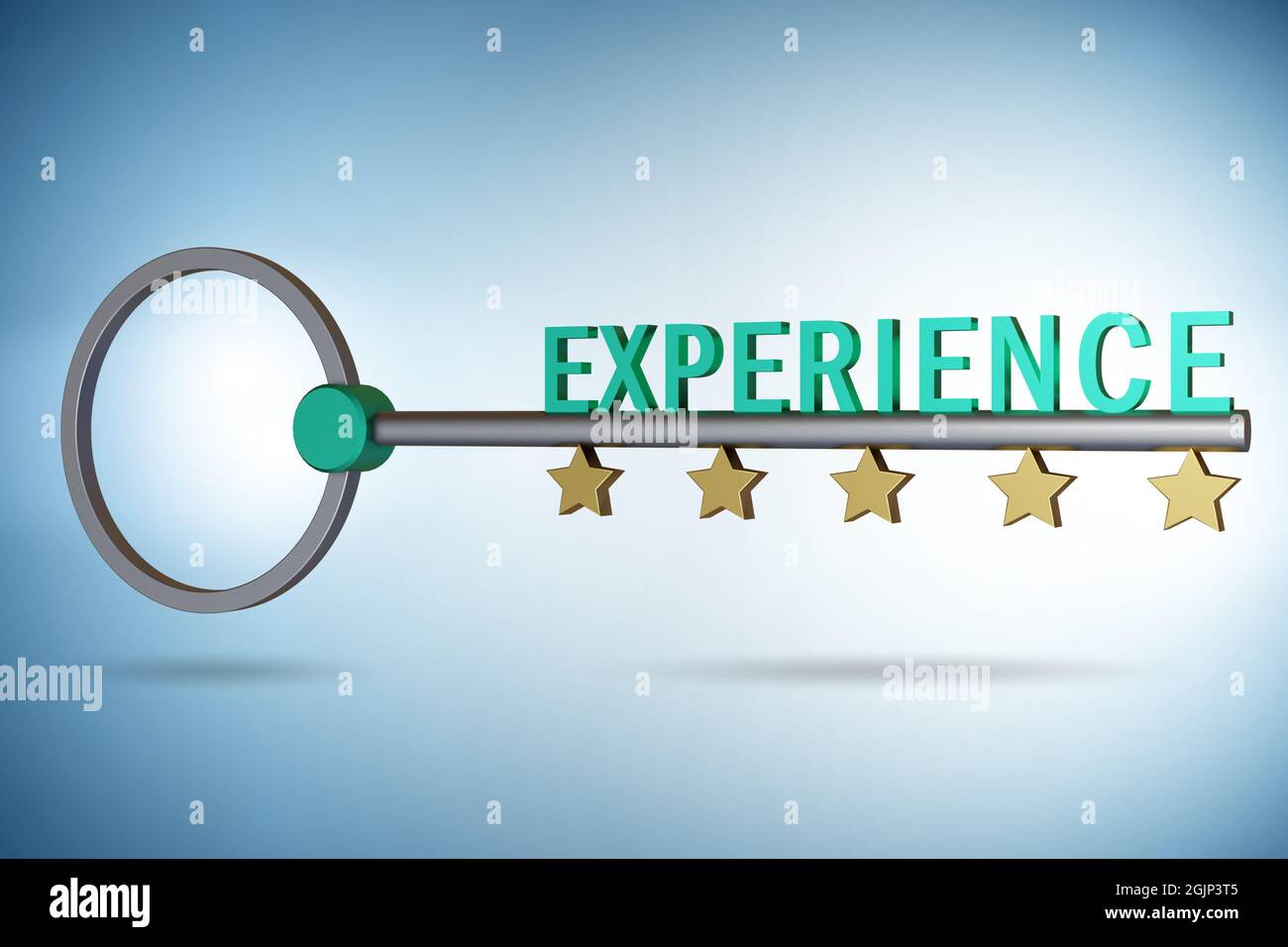 Experience and competence with key - 3d rendering Stock Photo - Alamy