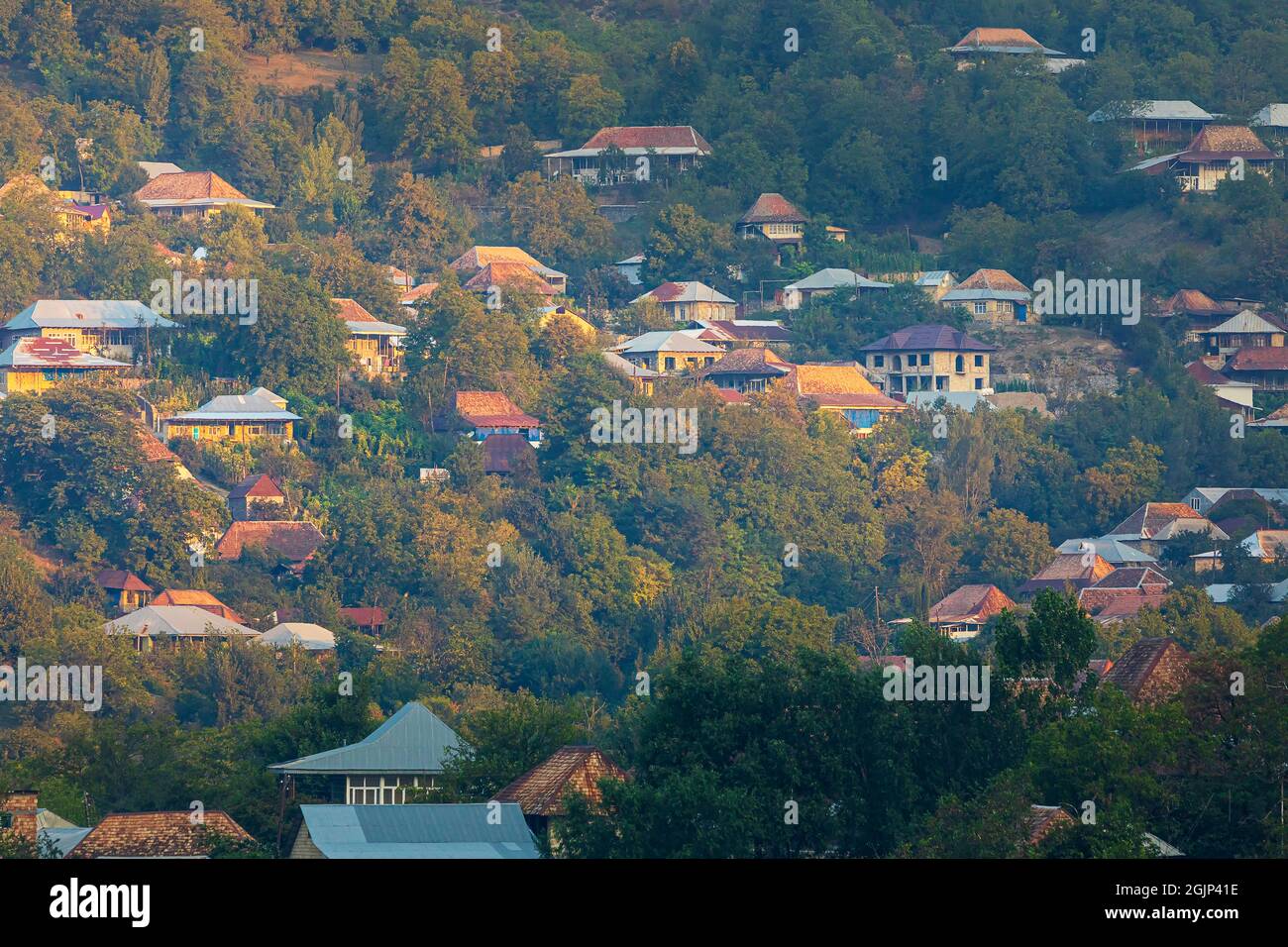 The ancient village of Kish and the dome of the ancient Albanian church ...