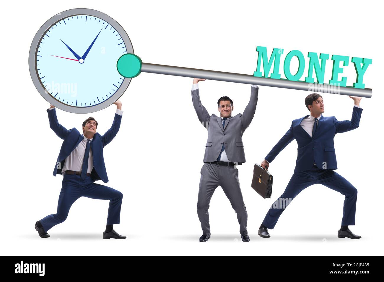 Time is money concept with the businessman and key Stock Photo - Alamy