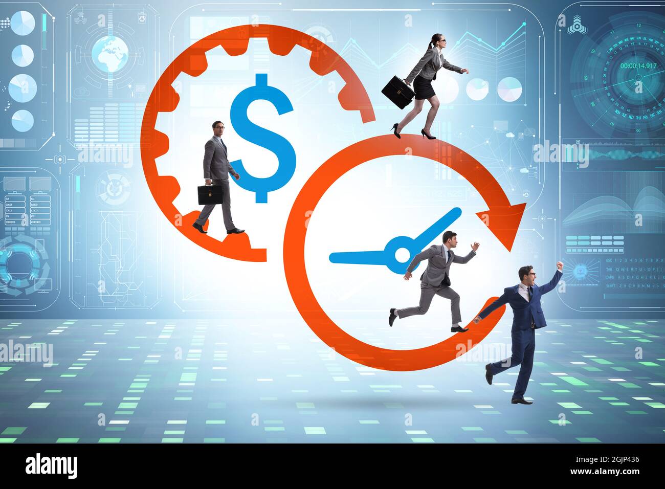 Time is money concept with the business people Stock Photo - Alamy