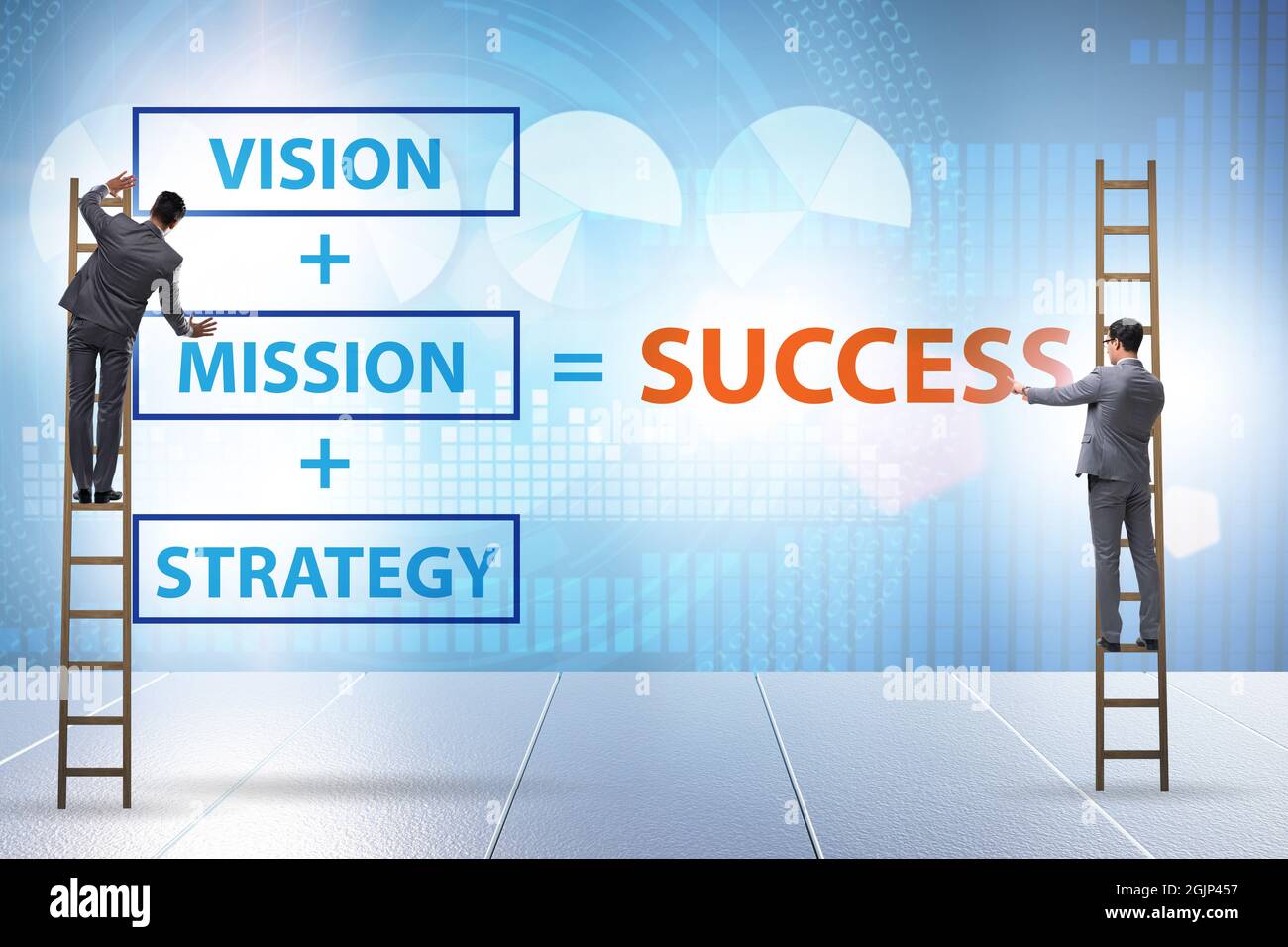 Equation of success with with the businessman Stock Photo - Alamy