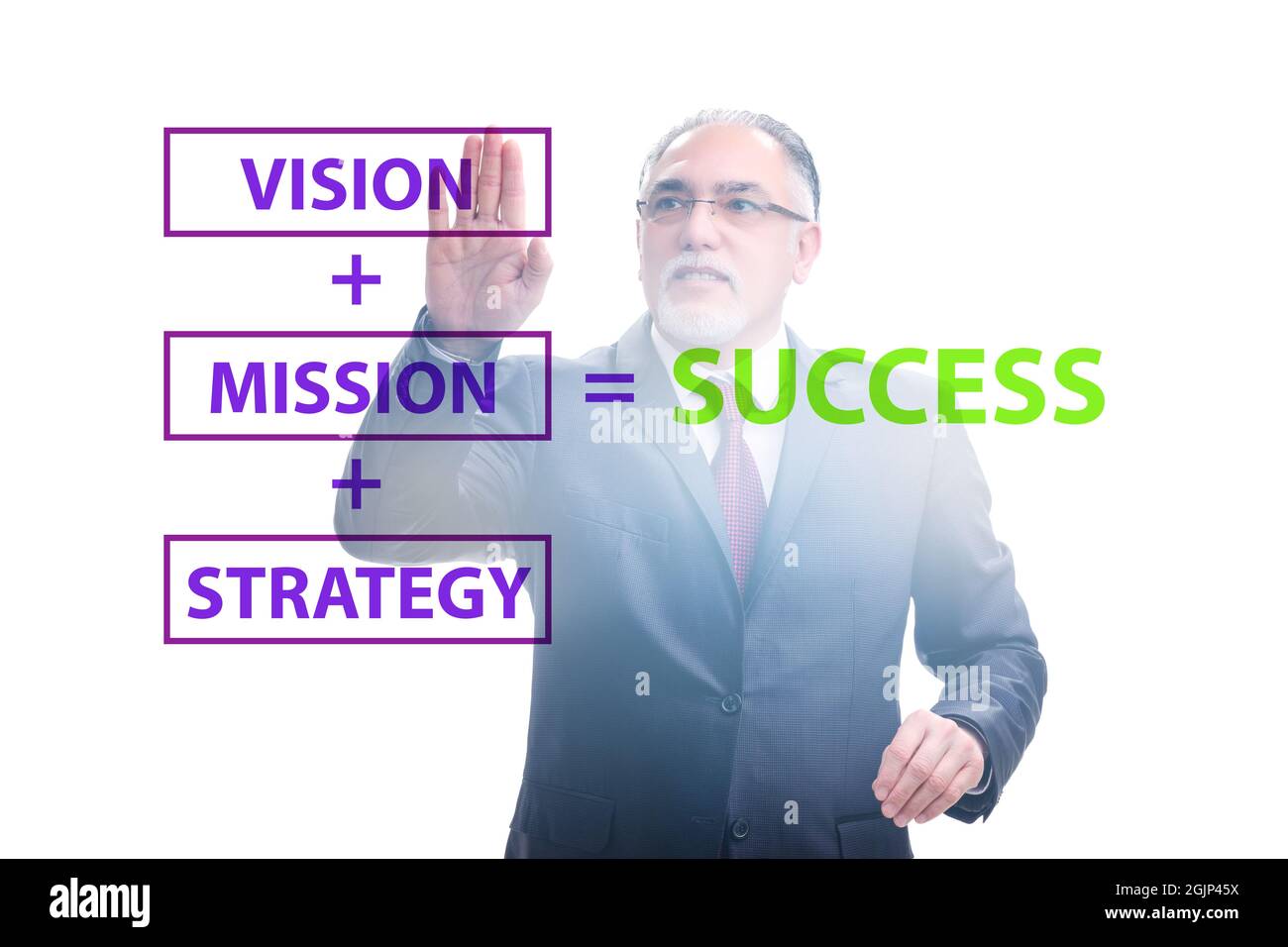 Equation of success with with the businessman Stock Photo - Alamy
