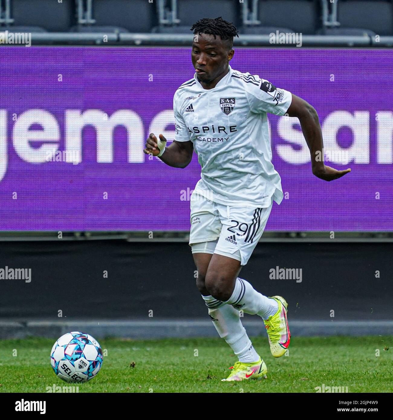 EUPEN, BELGIUM - SEPTEMBER 11: Isaac Nuhu of KAS Eupen during the ...