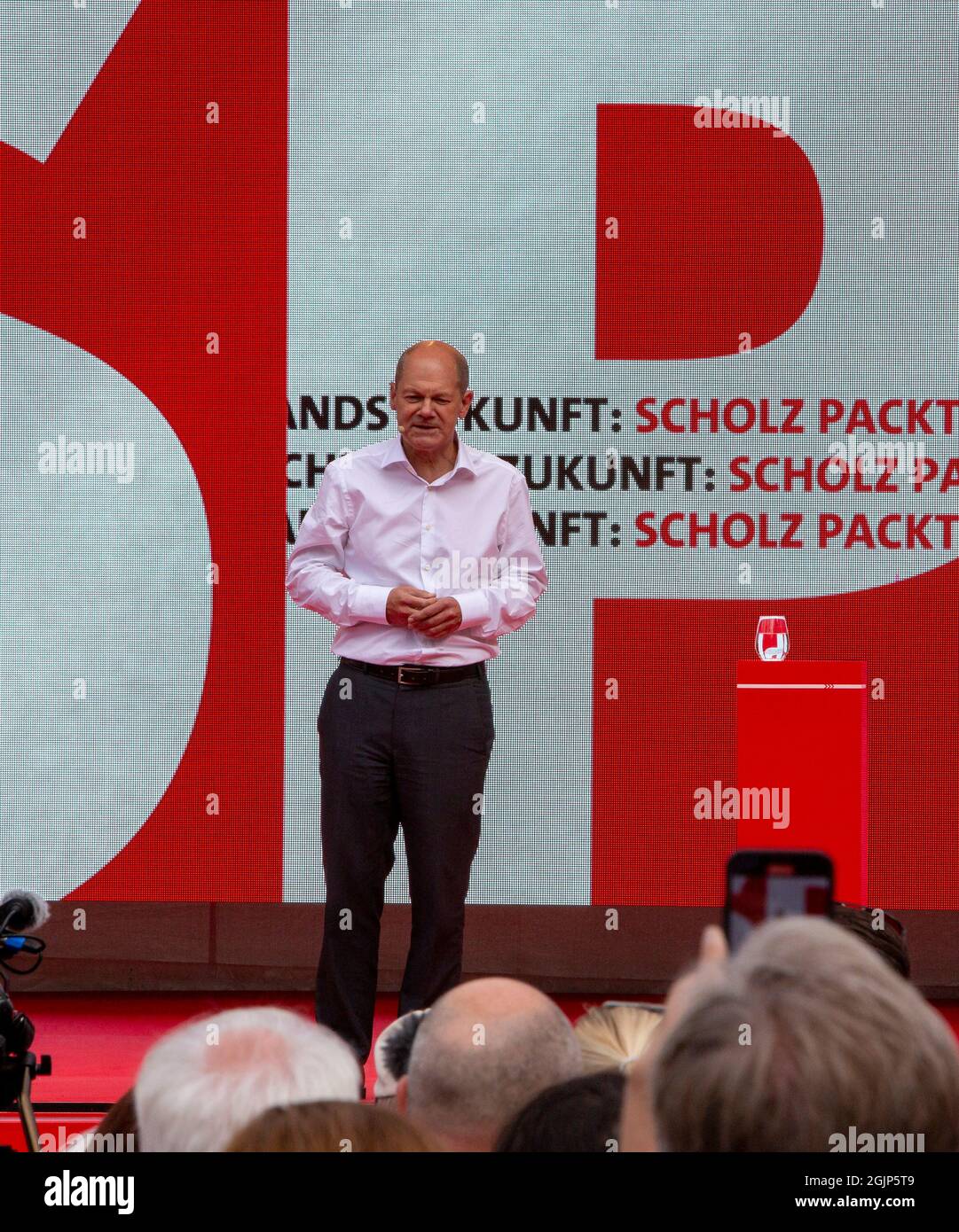 Worms, Germany. 11th Sep, 2021. Olaf Scholz, candidate for chancellor ...