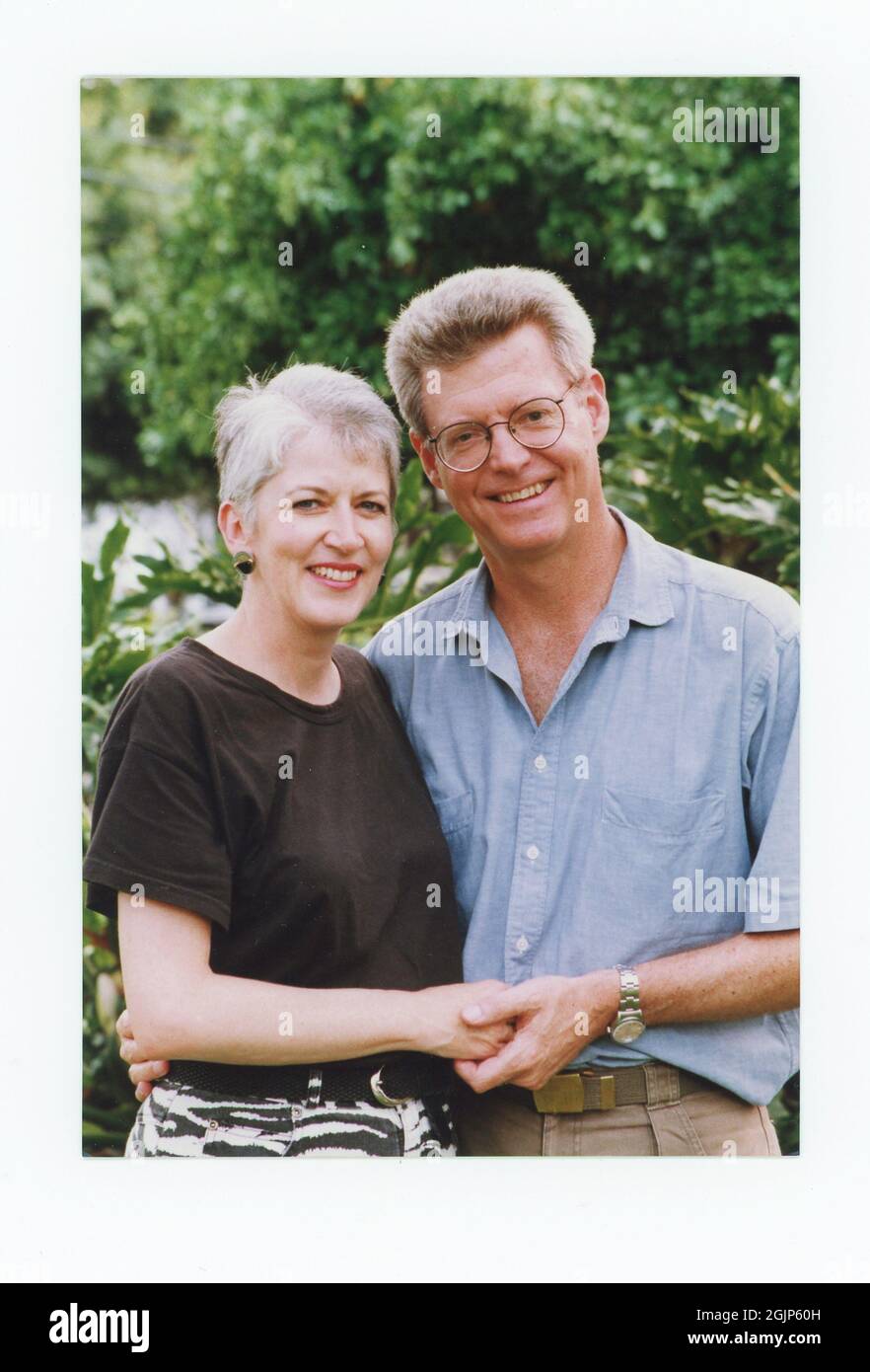 1990s Happy Couple Pose for a Picture, USA Stock Photo - Alamy