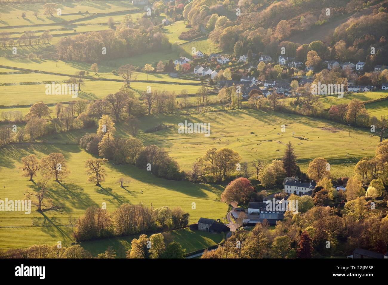 The villages of Applethwaite and Ormathwaite near Keswick, in the Lake ...