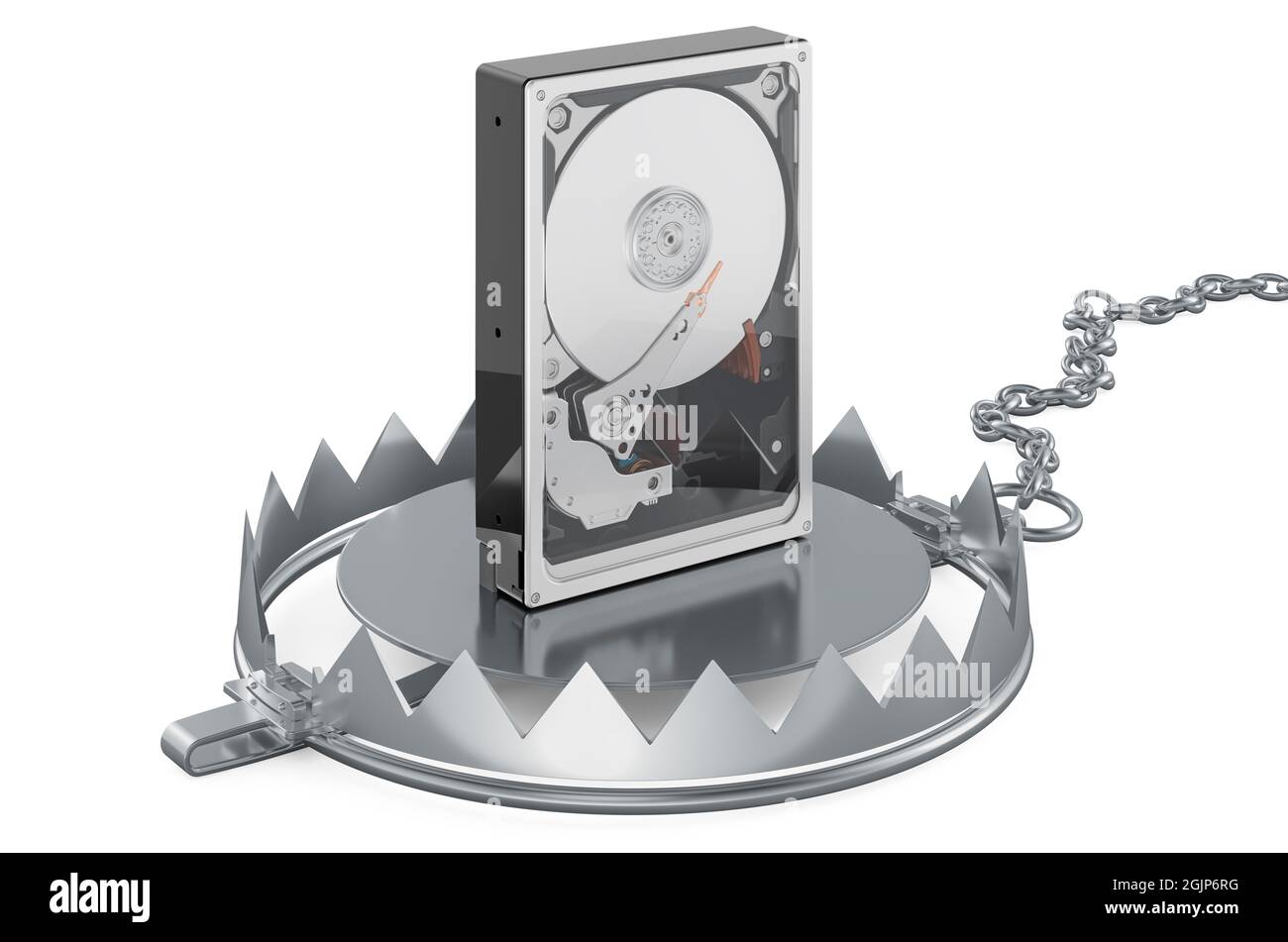 Bear Trap with HDD, 3D rendering isolated on white background Stock ...