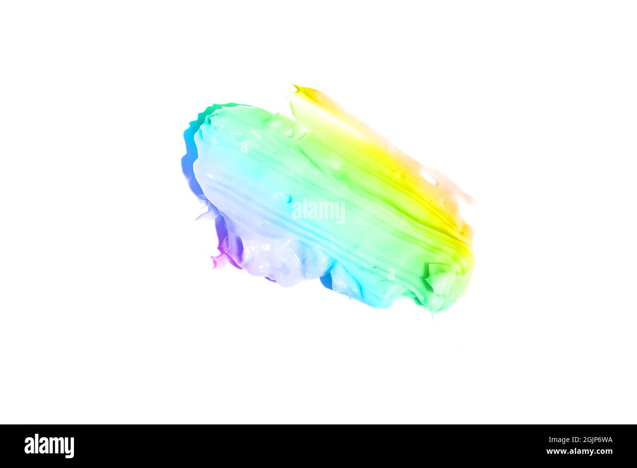 The smear and texture of the cream. The color of the rainbow, isolated ...