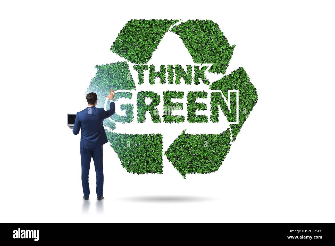Businessman in the think green concept Stock Photo - Alamy