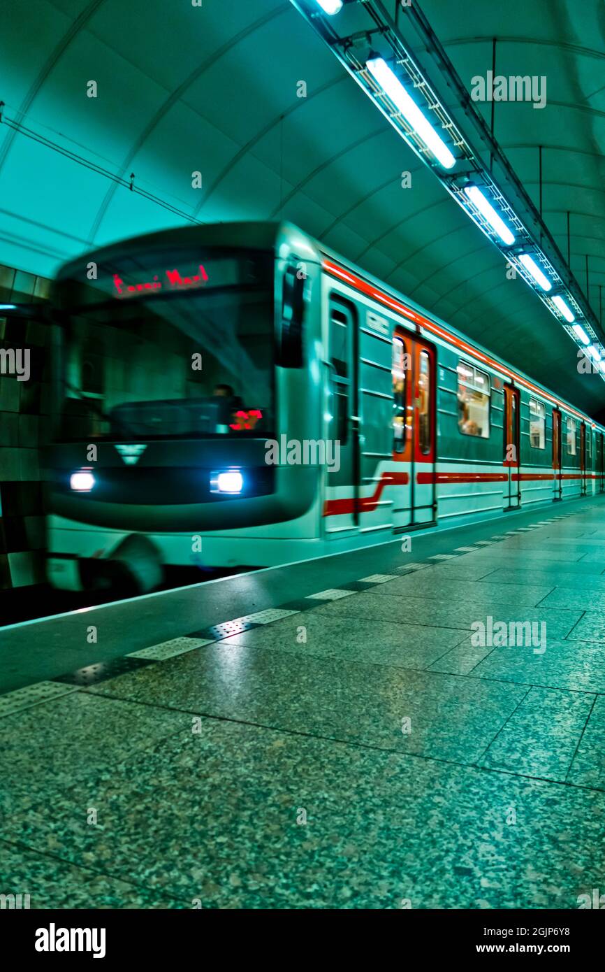 subway train in Prague, Czech republic Stock Photo - Alamy