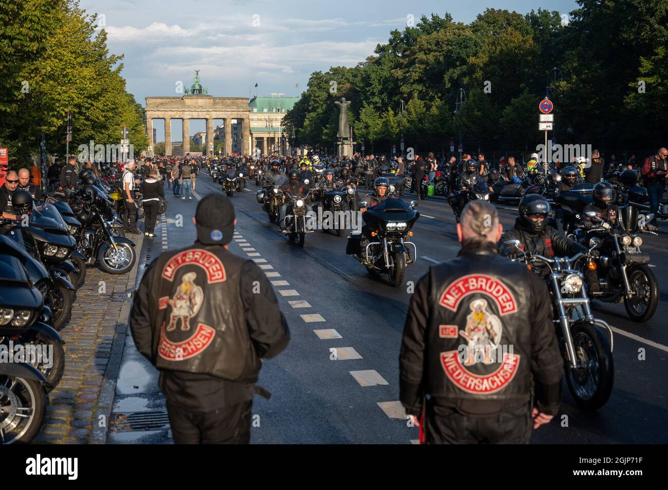 Berlin, Germany. 11th Sep, 2021. During a motorcycle parade ...
