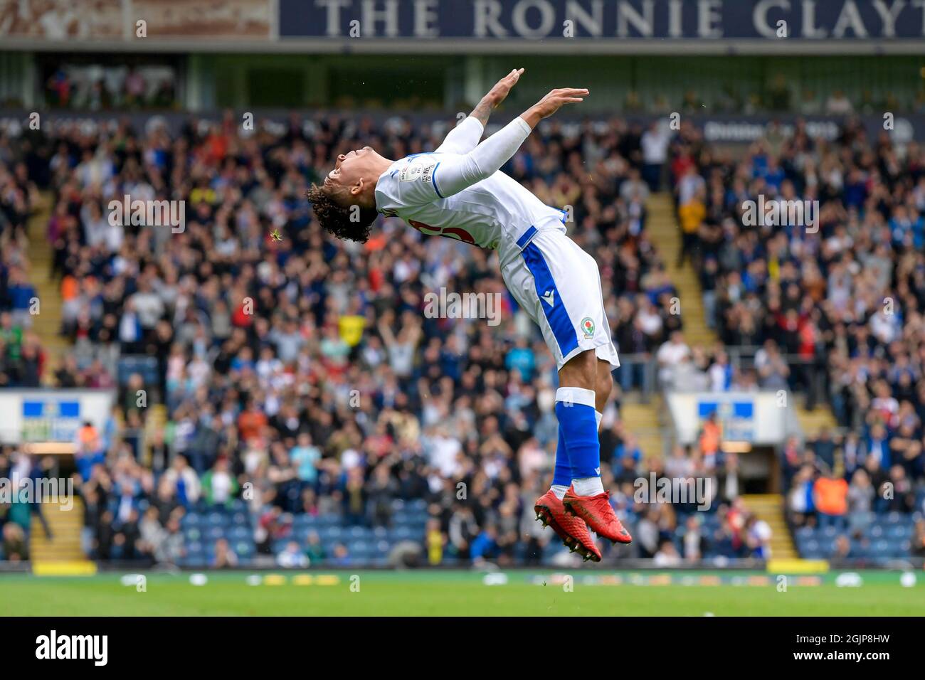 Tyrhys Dolan #10 of Blackburn Rovers celebrates scoring a goal to make ...