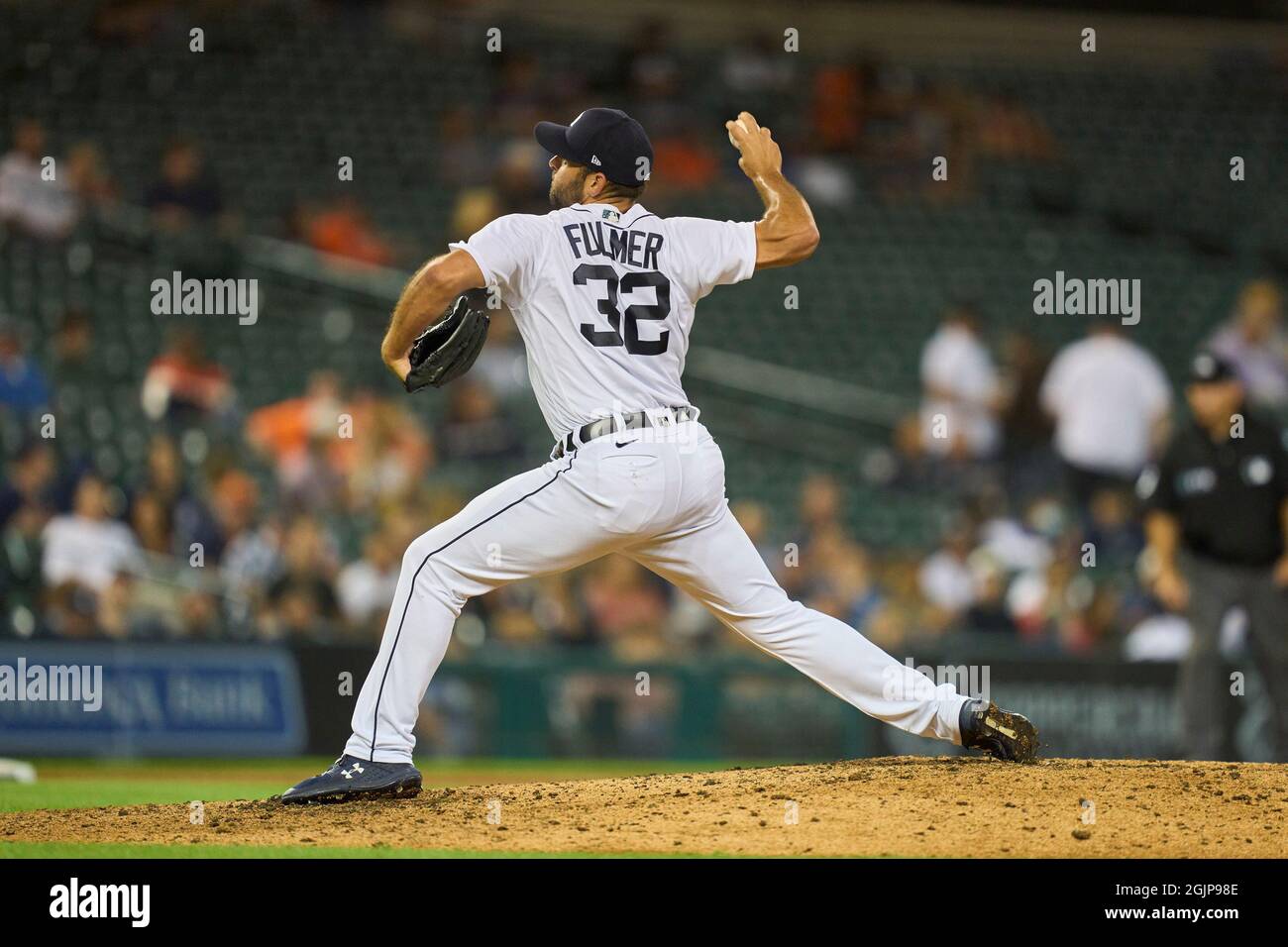 September 10 2021: Detroit pitcher Michael Fulmer (32) throws a pitch ...