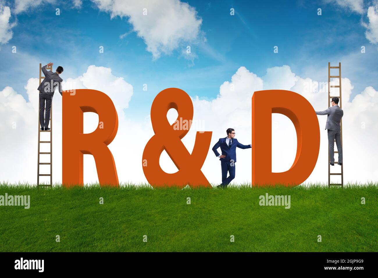 Research and development concept with the businessman Stock Photo - Alamy