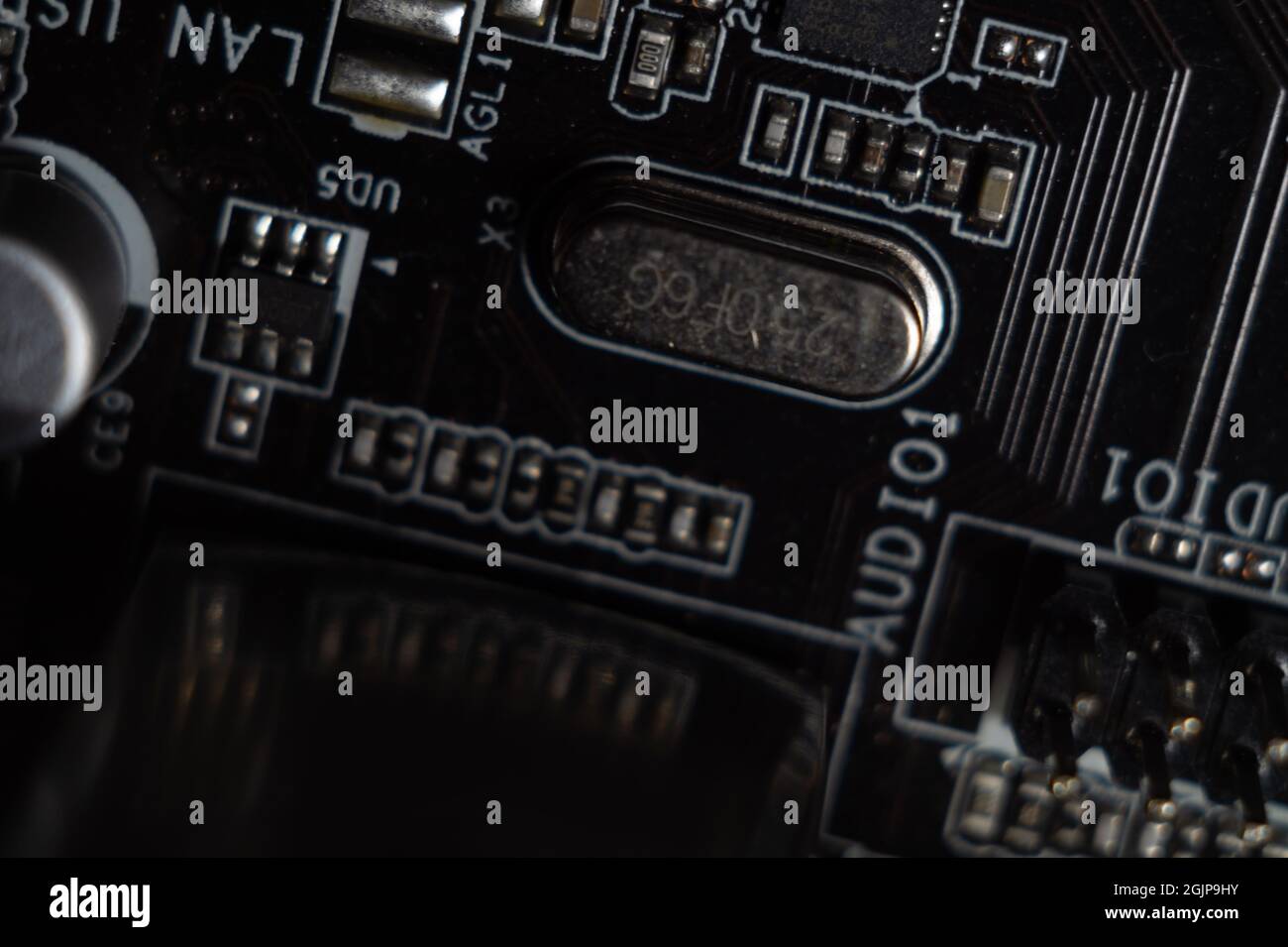 Ports on a main printed circuit board or PCB Stock Photo - Alamy