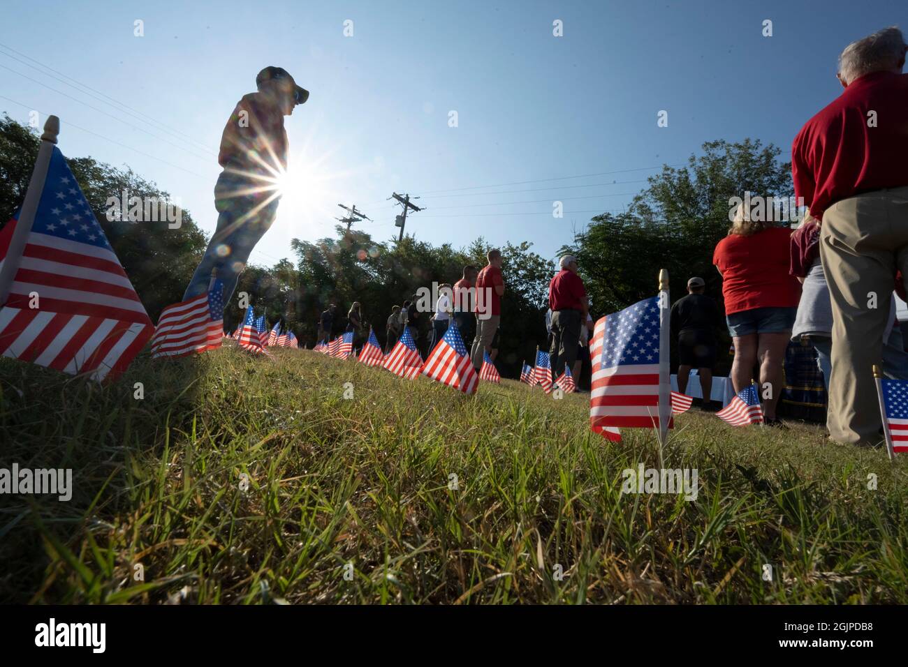 Austin, Texas USA, September 11, 2021: Residents commemorate the 20th ...