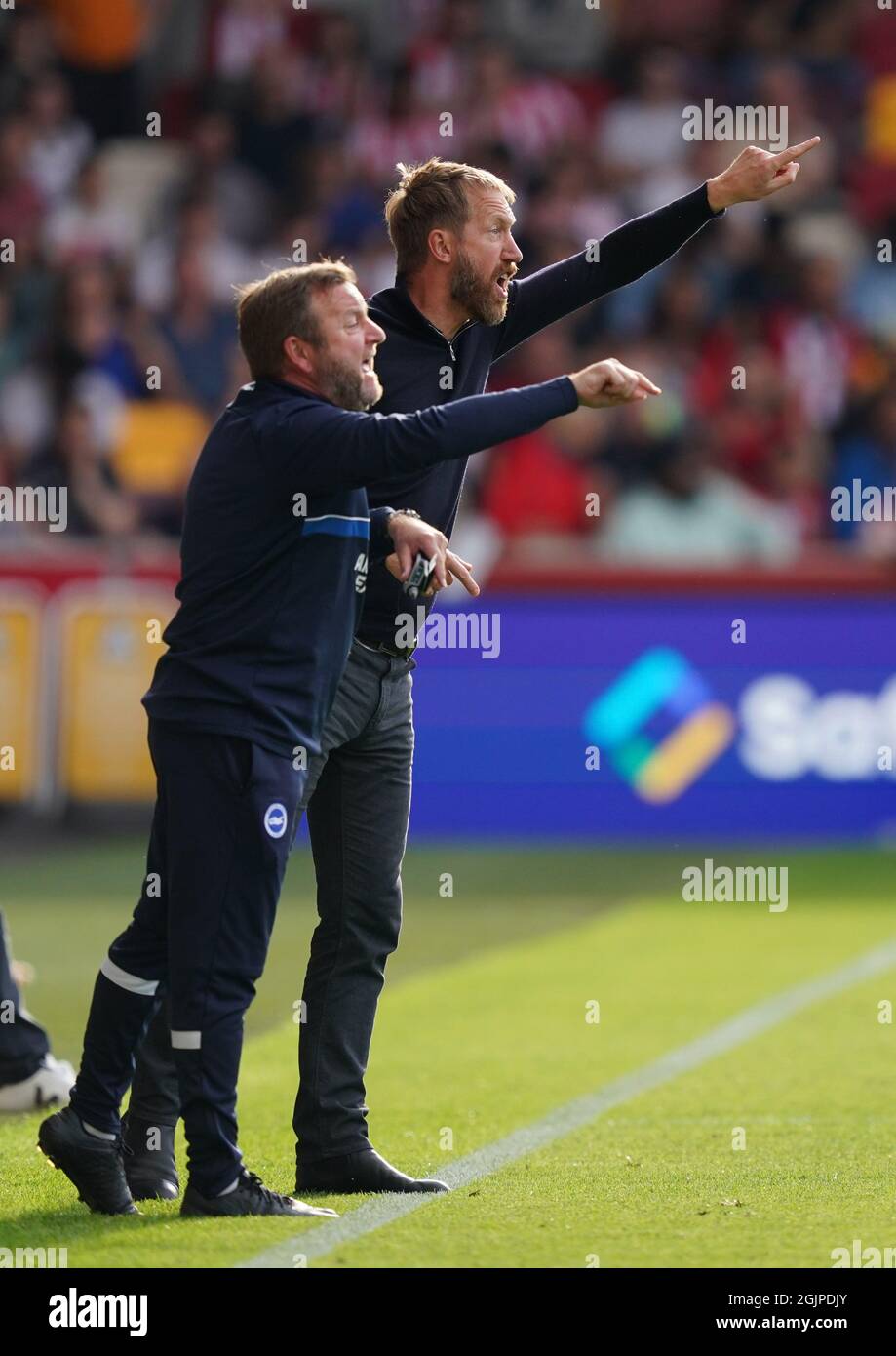 Brighton and Hove Albion manager Graham Potter (right) and Assistant ...