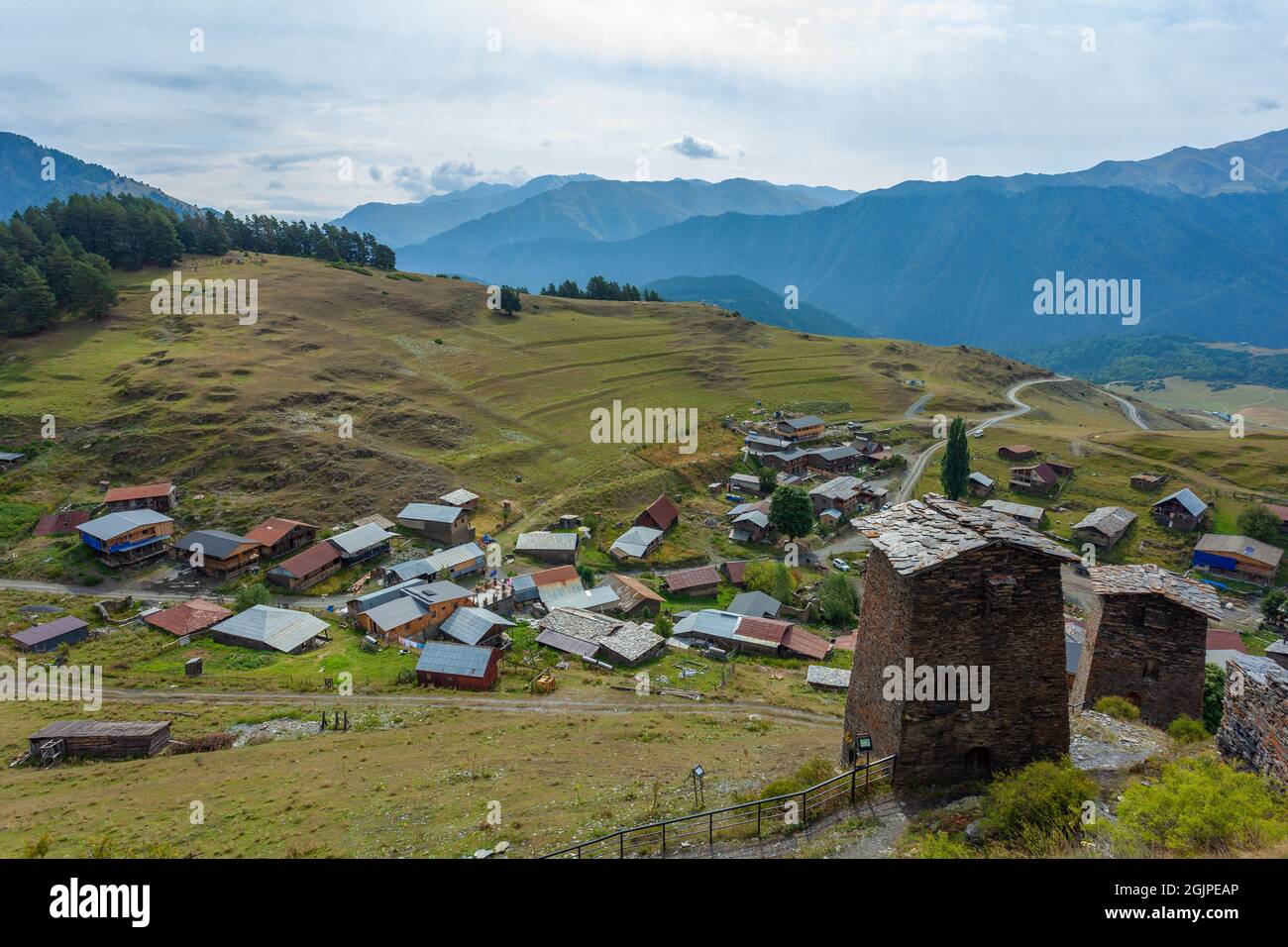 The Upper Omalo village and the fortress Keselo. Travel to the Georgia ...