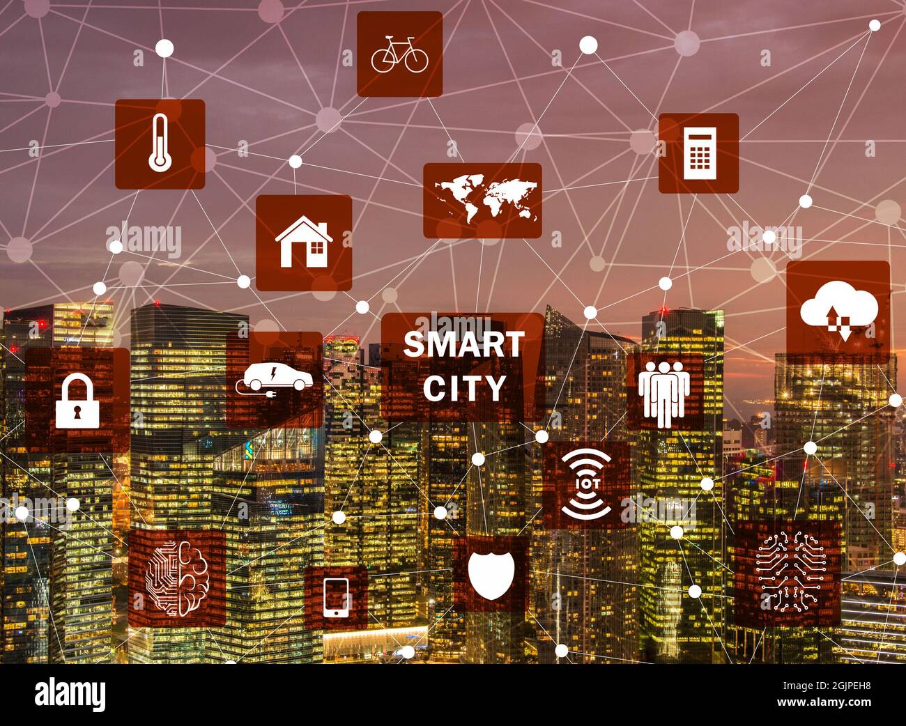 Concept of smart city and the internet of things Stock Photo - Alamy