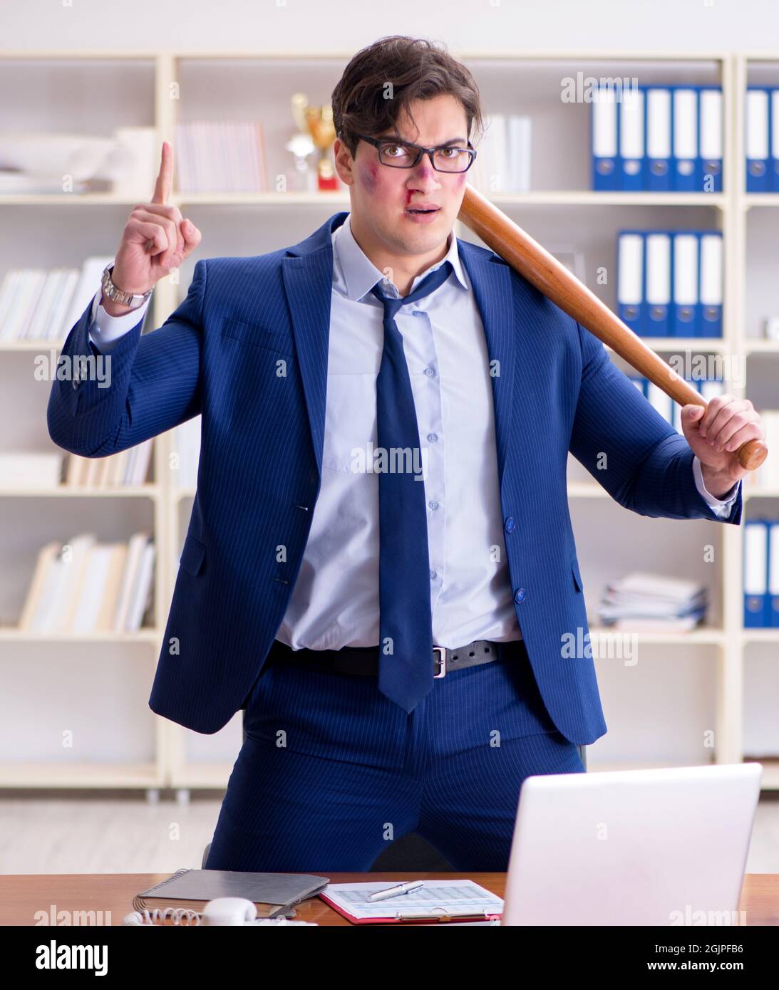 The angry aggressive businessman in the office Stock Photo - Alamy