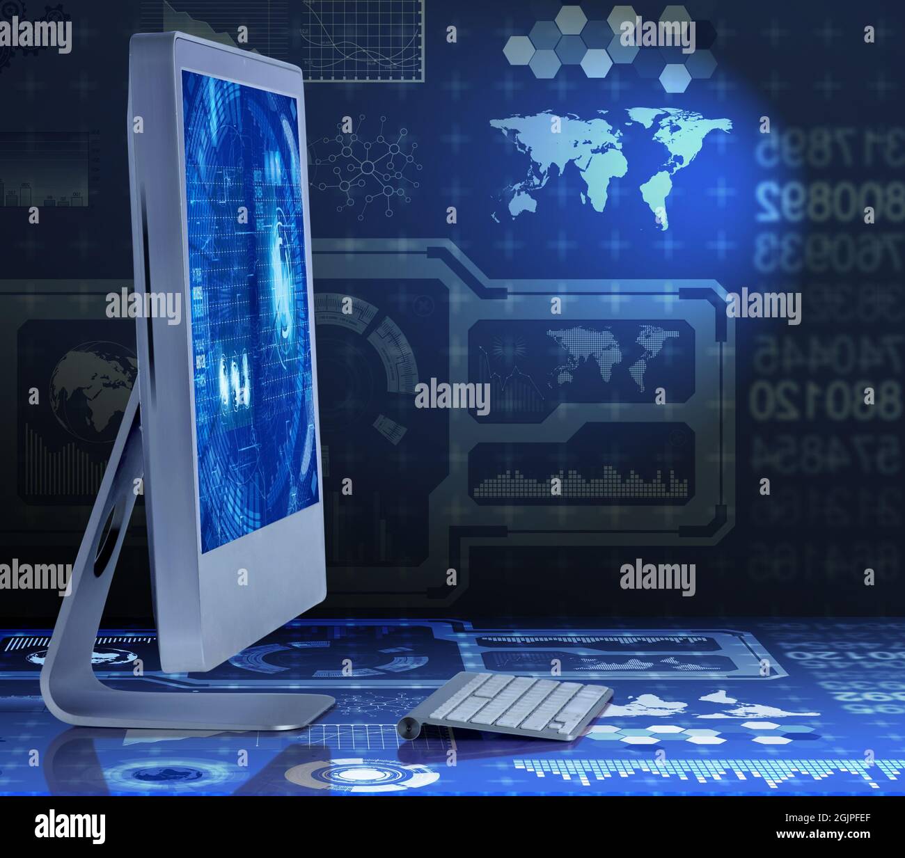 The computer screen in business concept Stock Photo - Alamy