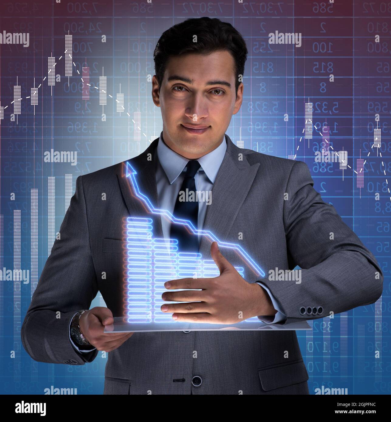 The man in stock trading business concept Stock Photo - Alamy