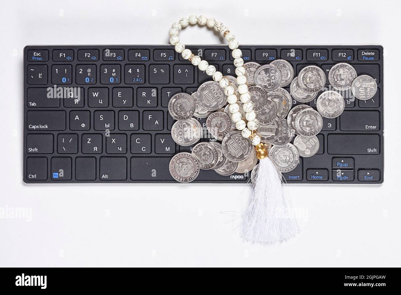 Concept of islamic finance on white background. Sharia-compliant ...