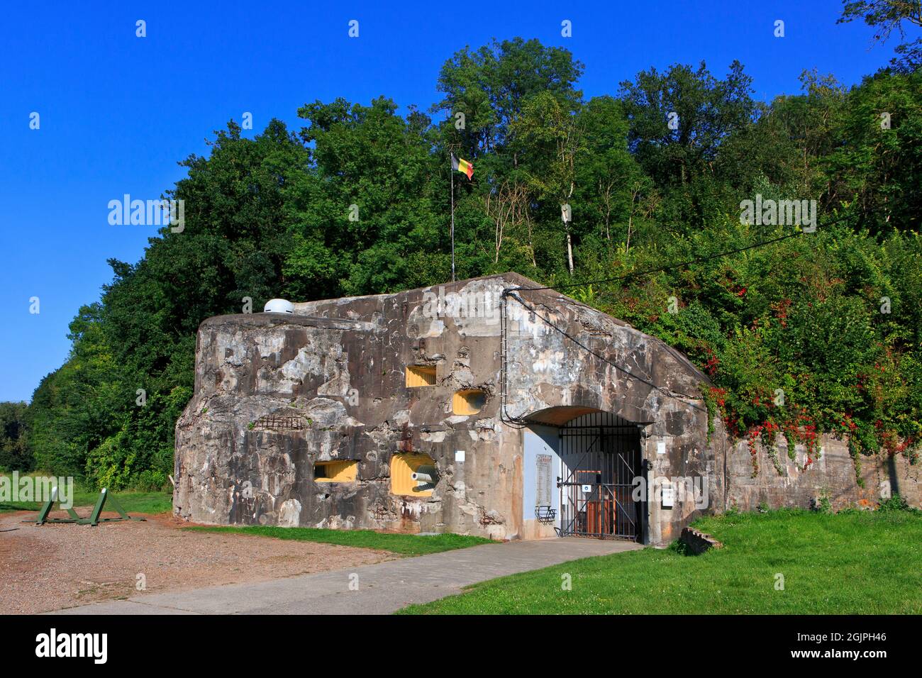 Main entrance of Second World War Fort Eben-Emael, reputed to be ...