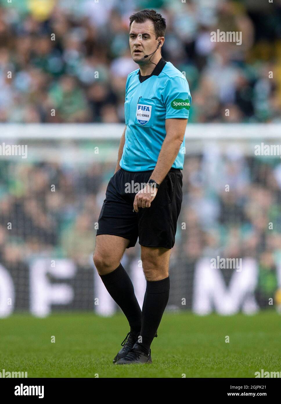 Referee Don Robertson during the cinch Premiership match at Celtic Park ...