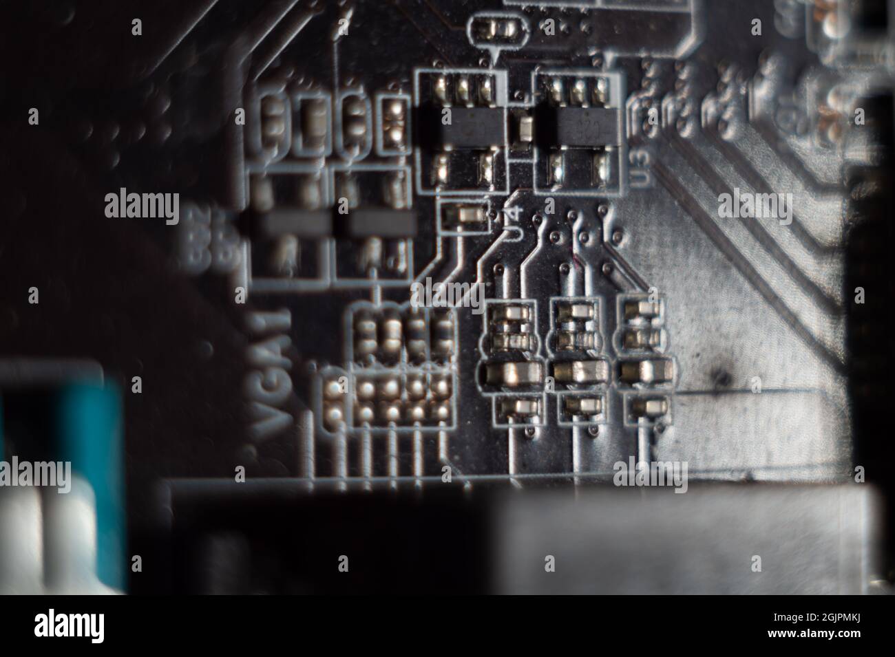 Detailed view of a mainboard or circuit board Stock Photo - Alamy