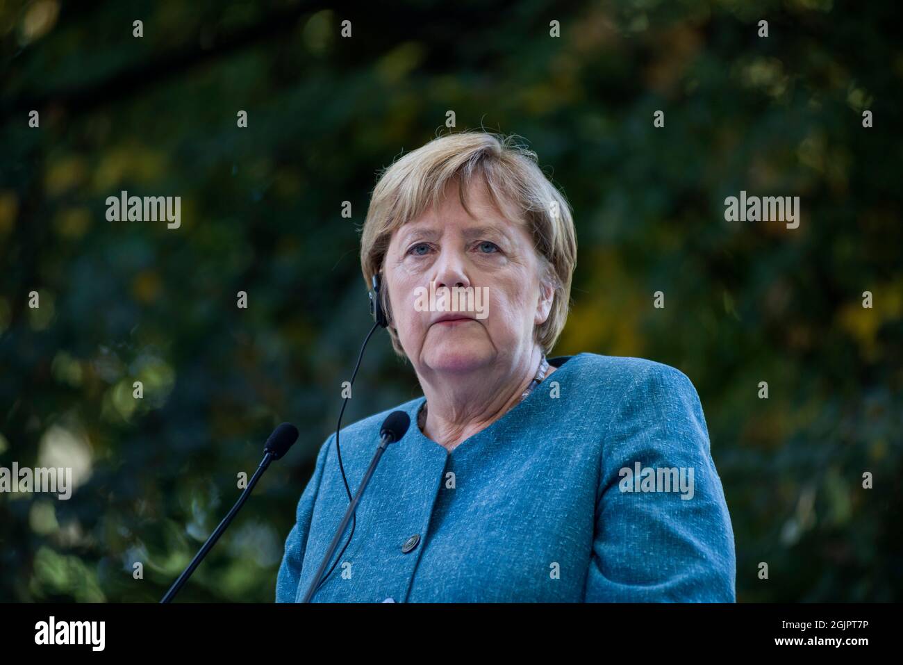 Warsaw, Poland. 11th Sep, 2021. Angela Merkel speaks during a press ...