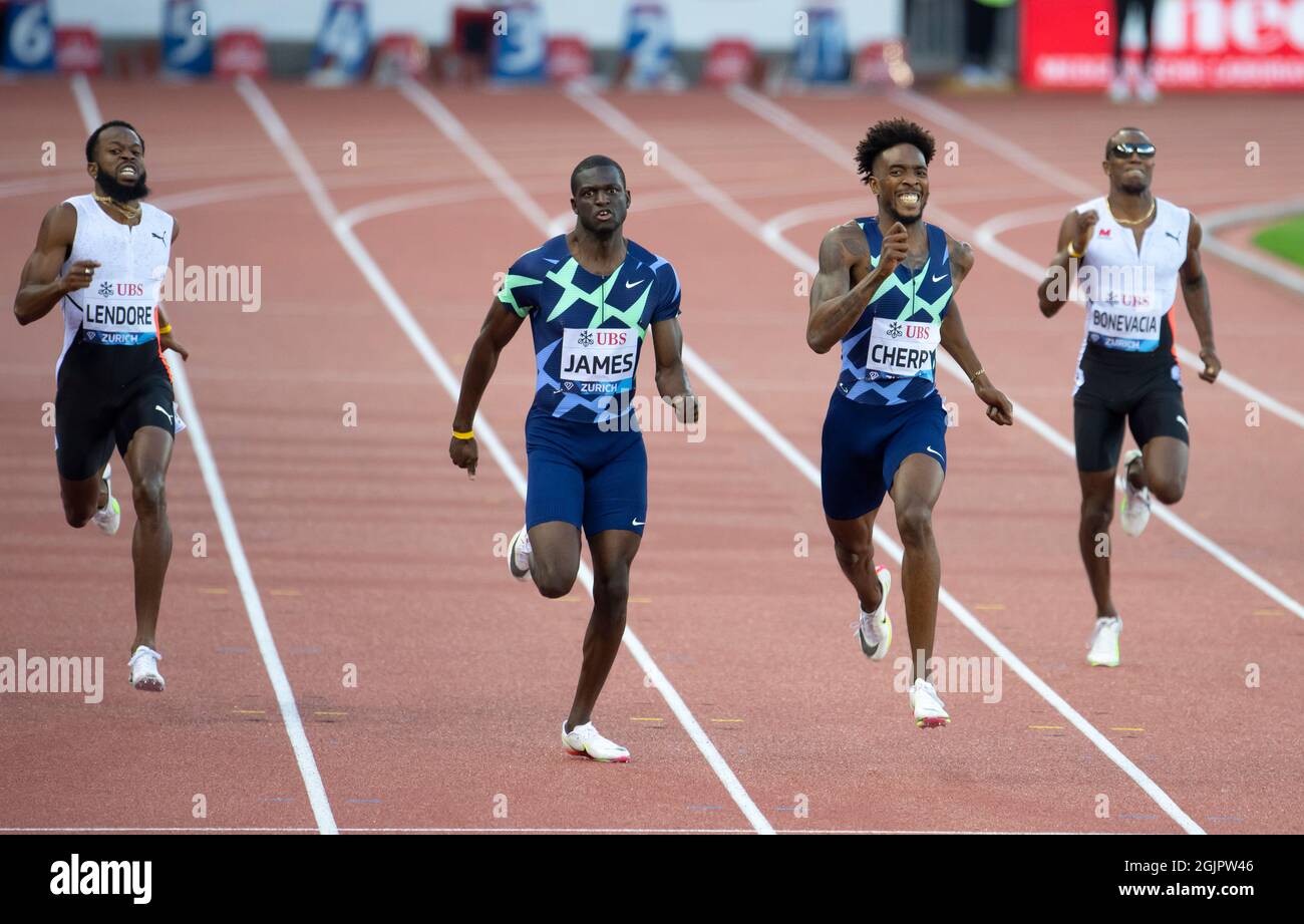 ZURICH - SWITZERLAND 9 SEP 21: Deon Lendore (TTO) Kirani James (GRN ...