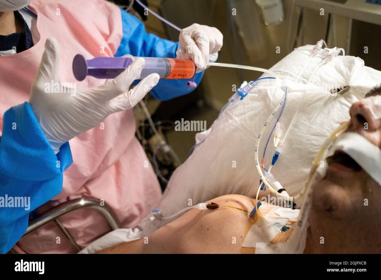 Medical staff monitoring patients at the Intensive care unit of the ...