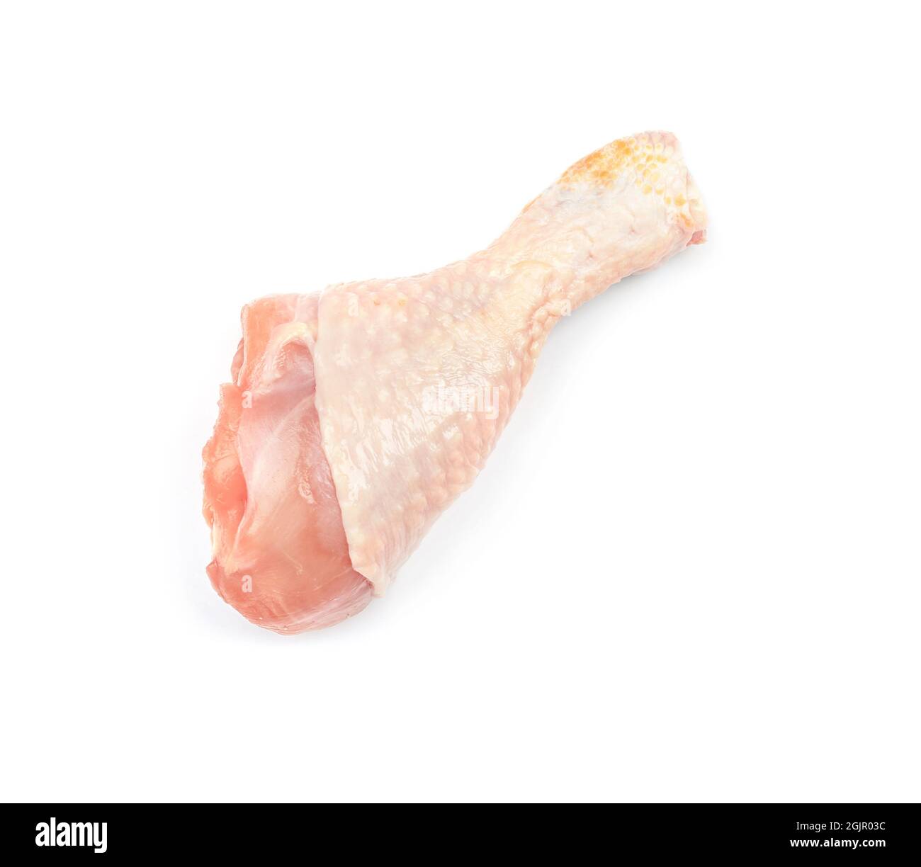 Raw chicken leg on white background Stock Photo - Alamy