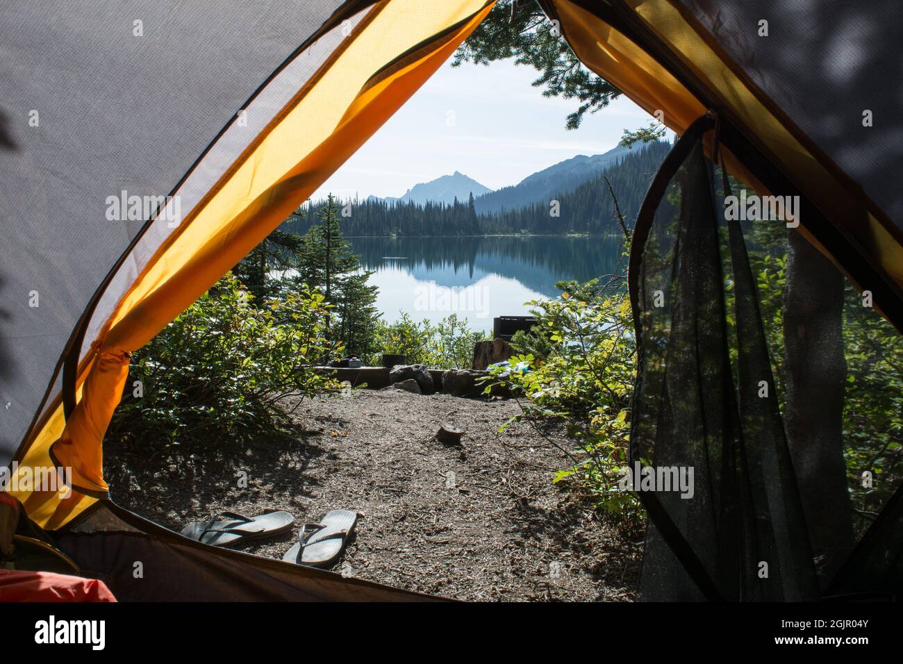 Views from the tent Stock Photo - Alamy