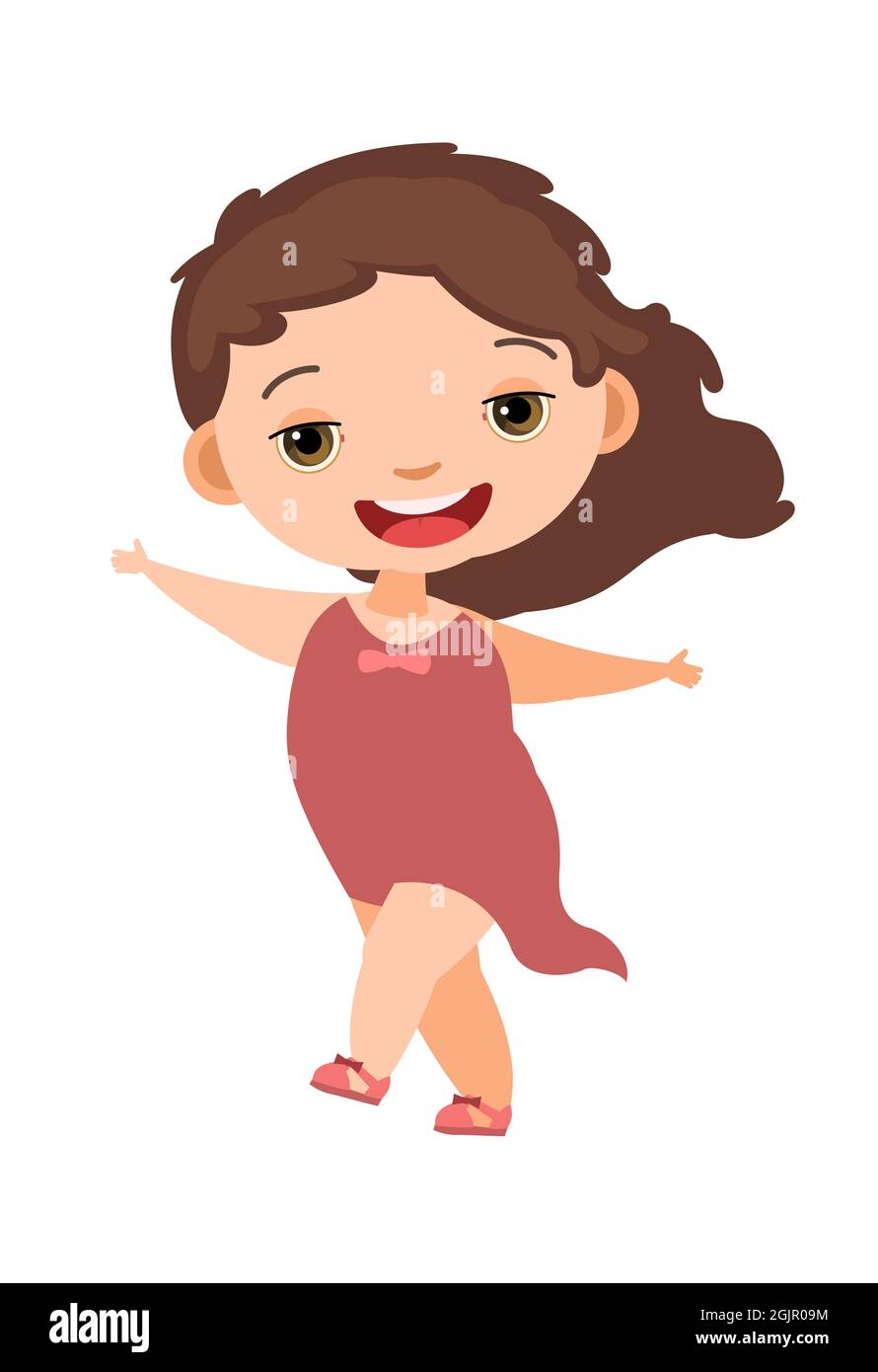 Animated Little Girl Smiling