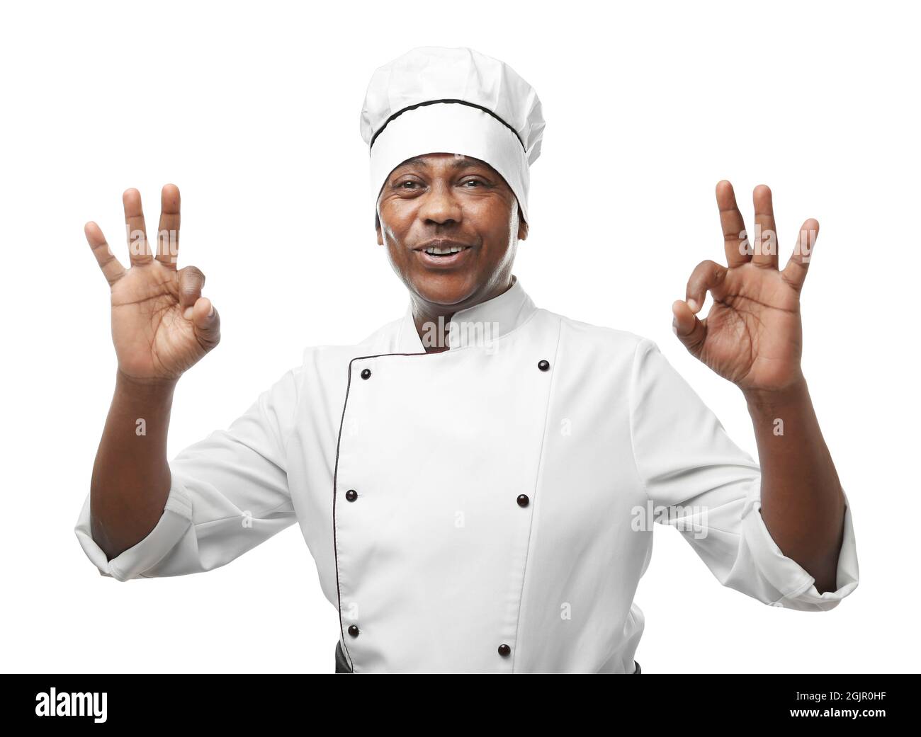 Indian chef in uniform on white background Stock Photo - Alamy