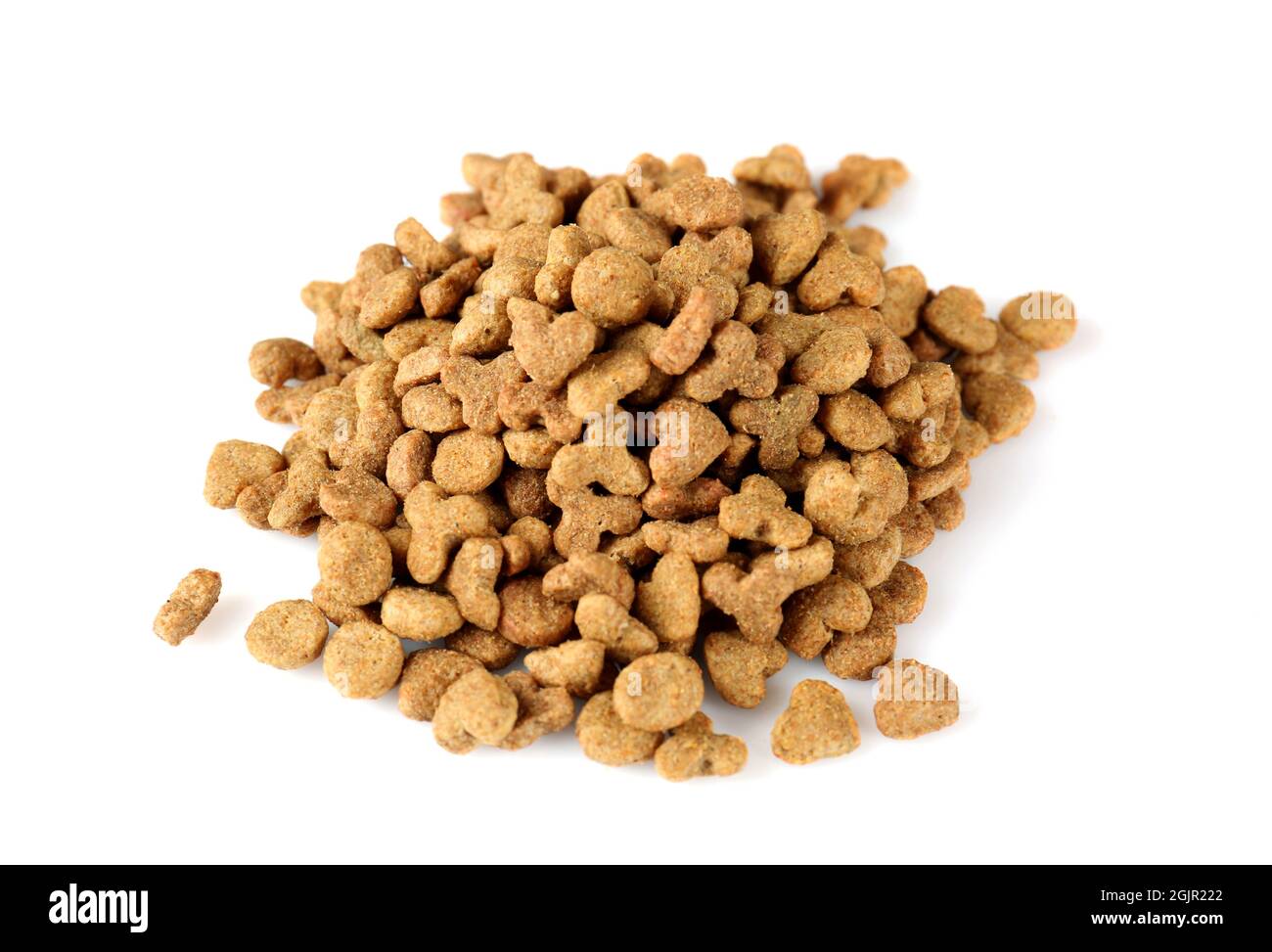 Heap of cat food on white background Stock Photo - Alamy