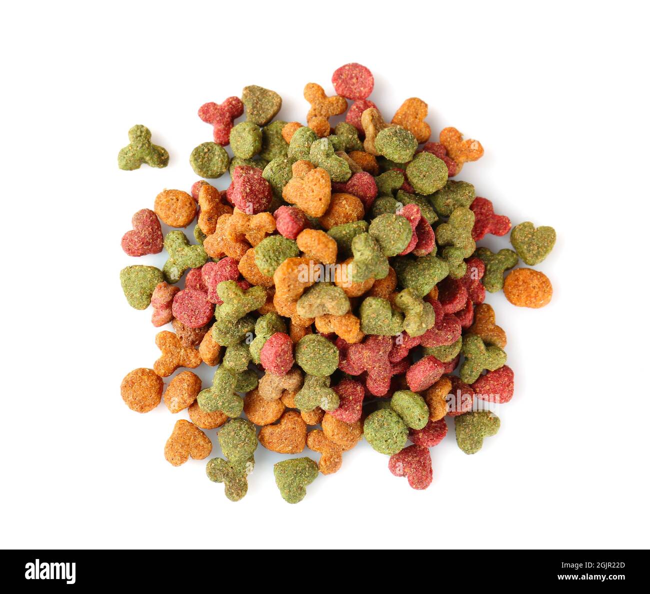Heap of cat food on white background Stock Photo - Alamy