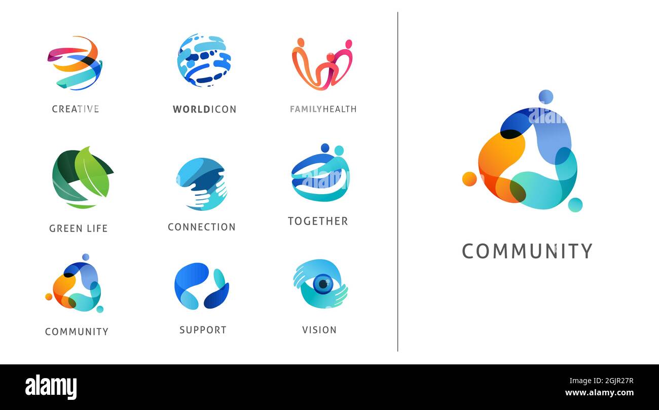 Logo set, creative, technology, biotechnology, tech icons concept ...