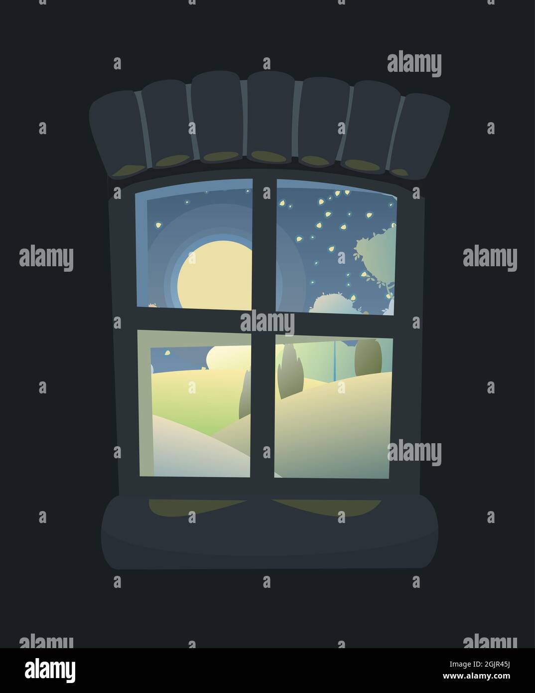 Window in wooden frame Stock Vector Images - Alamy